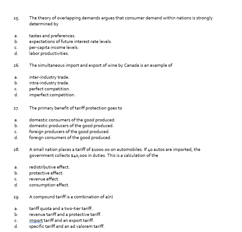 Solved 25. The theory of overlapping demands argues that | Chegg.com