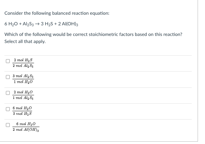 Solved Consider The Following Balanced Reaction Equation 6