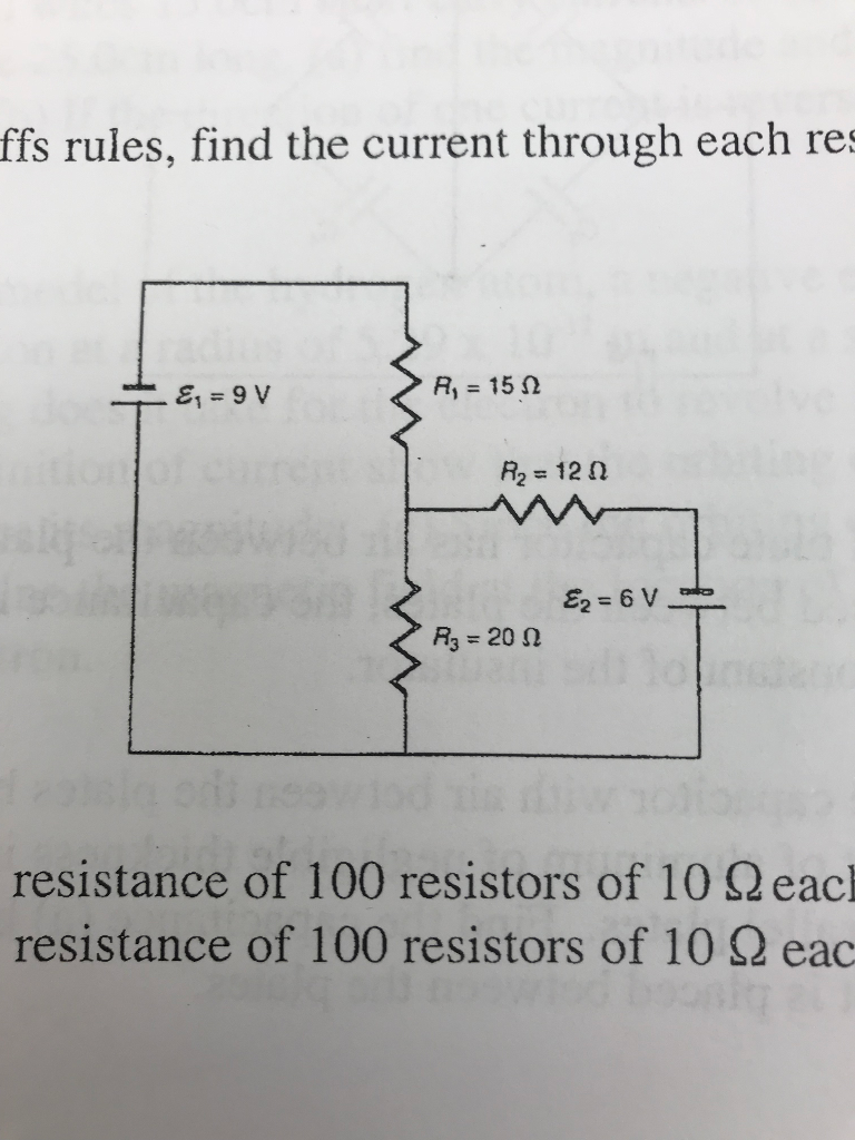 Solved Using Kirchoffs rules, find the current through each | Chegg.com
