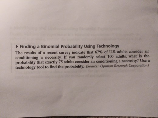 Solved Finding a Binomial Probability Using Technology The | Chegg.com