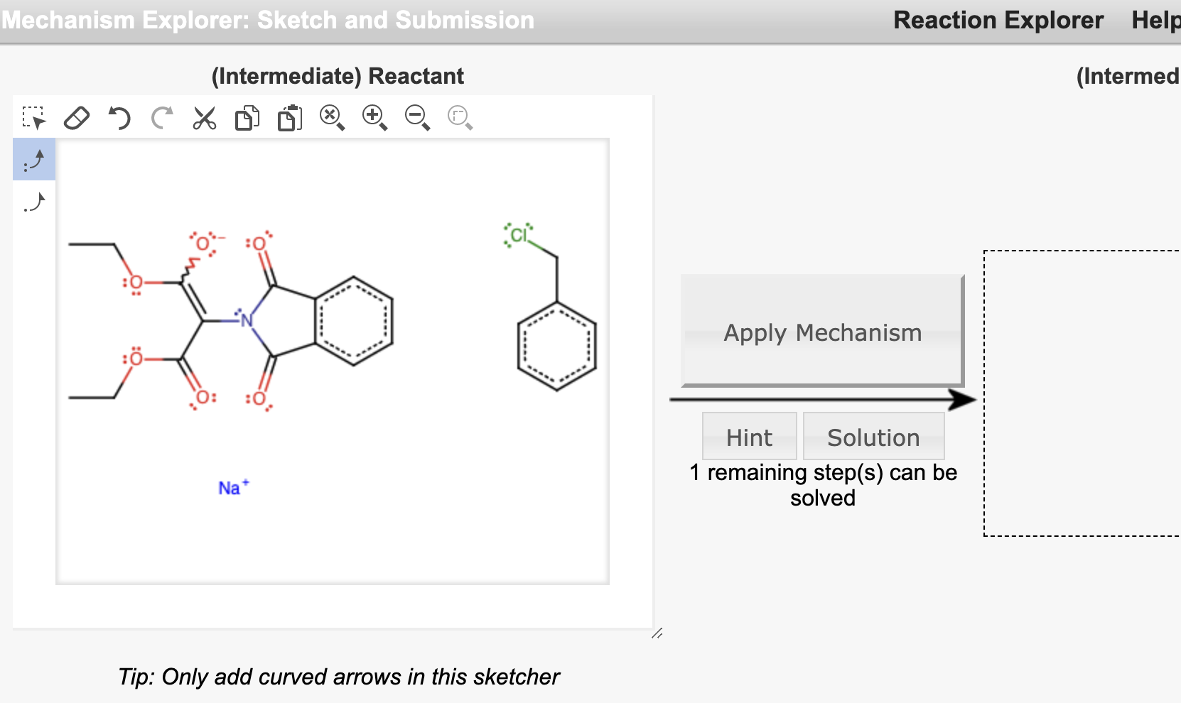 Solved Mechanism Explorer: Sketch and Submission Reaction | Chegg.com