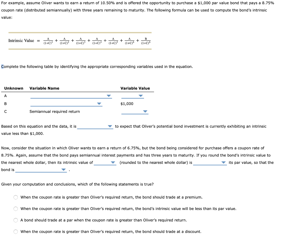 For example, assume Oliver wants to earn a return of | Chegg.com