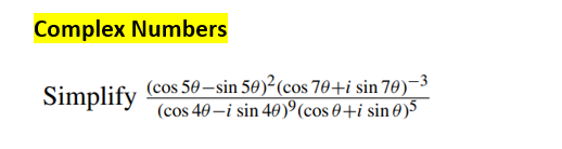 Solved Complex Numbers Simplify | Chegg.com