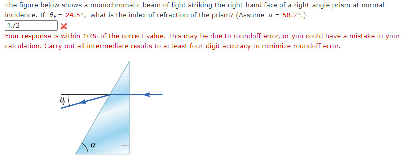 Solved The figure below shows a monochromatic beam of light | Chegg.com