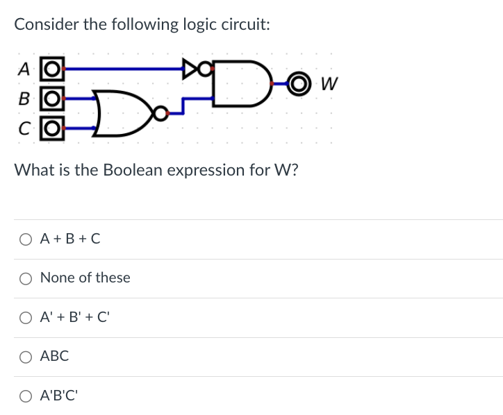 Solved Consider the following logic circuit: What is the | Chegg.com