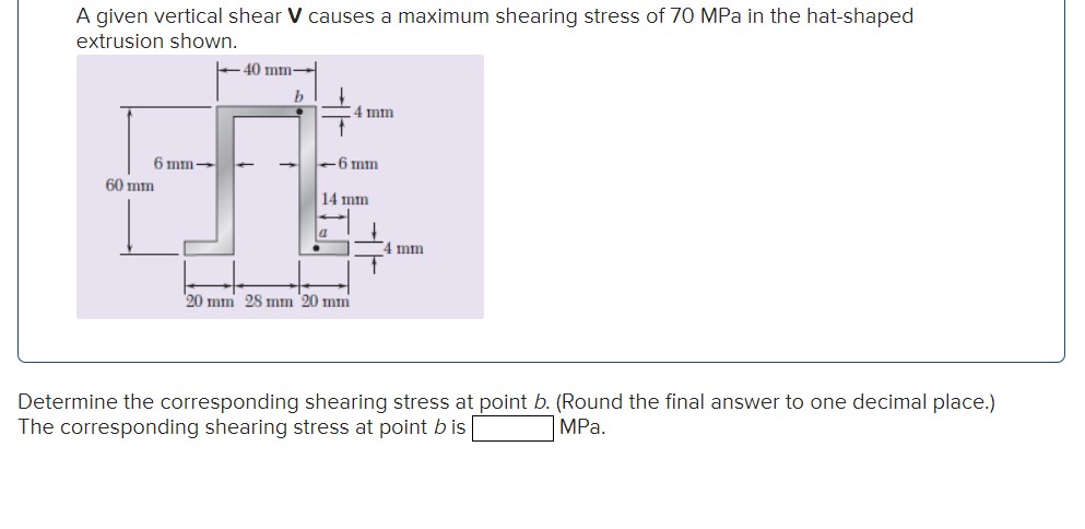 Solved A given vertical shear V causes a maximum shearing | Chegg.com