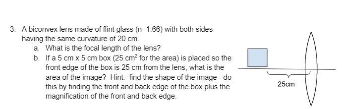 Solved 3. A biconvex lens made of flint glass ( n=1.66 ) | Chegg.com