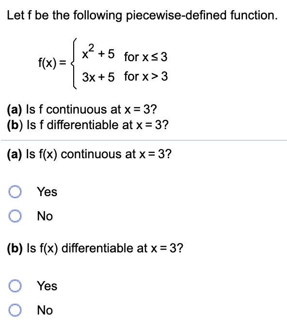 Solved Let f be the following piecewise-defined function. | Chegg.com