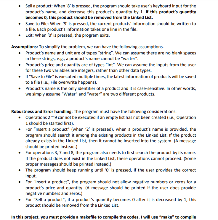 Solved In this project, you will simulate a simple product | Chegg.com