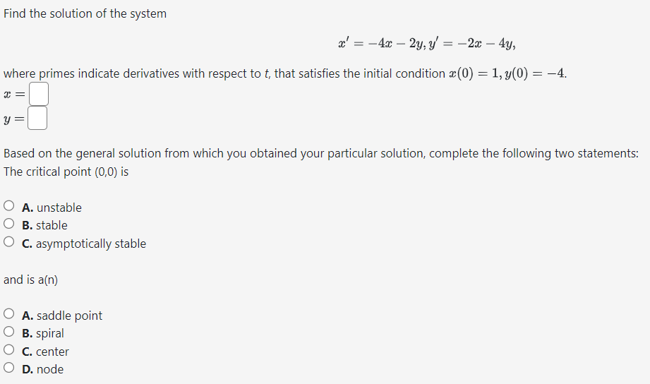 Solved Hello! I am having trouble with this Calc 4/Diff EQ | Chegg.com