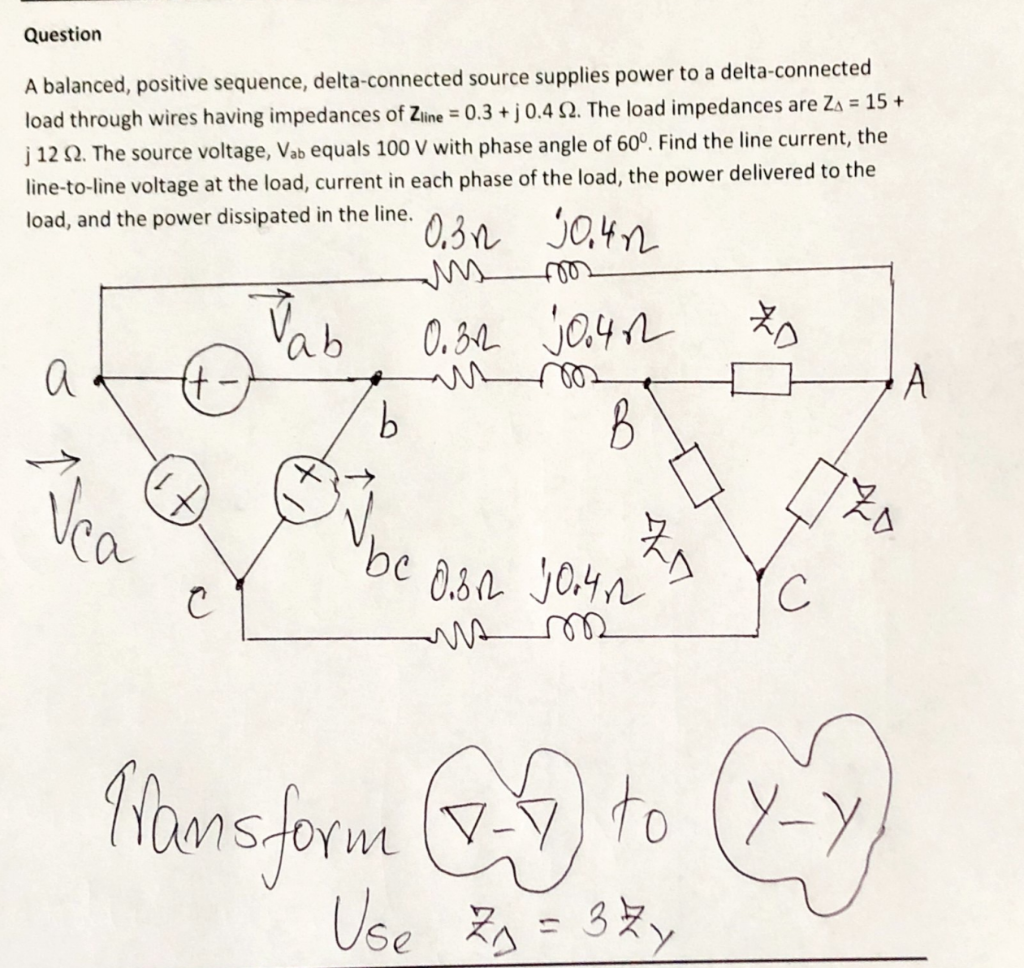 Solved Question A balanced, positive sequence, | Chegg.com