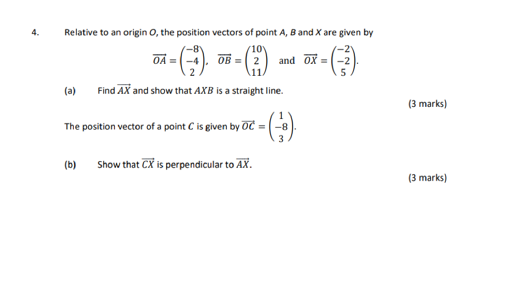 Solved 4. Relative to an origin O, the position vectors of | Chegg.com