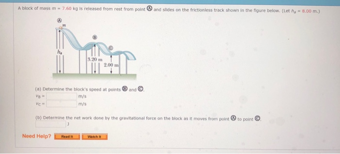 Solved A block of mass m-7.60 kg is released from rest from | Chegg.com