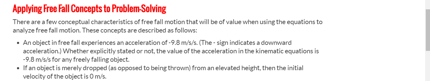 Applying Free Fall Concepts to Problem Solving There | Chegg.com