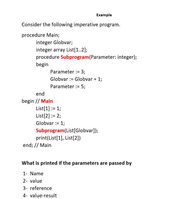 Solved Example Consider the following imperative program. | Chegg.com