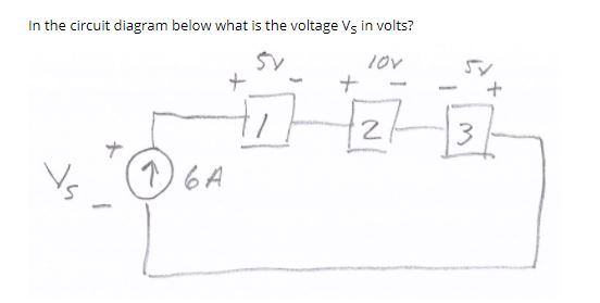 Solved In the circuit diagram below what is the voltage Vs | Chegg.com
