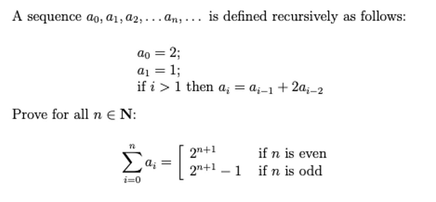 Solved Question: A sequence a0, a1, a2, . . . an, . . . is | Chegg.com