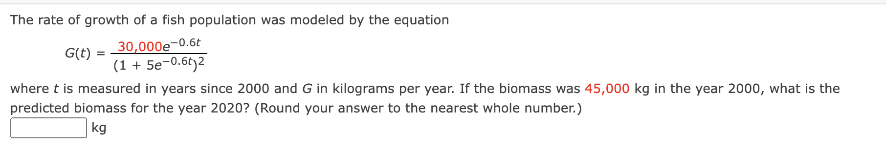 Solved The rate of growth of a fish population was modeled | Chegg.com
