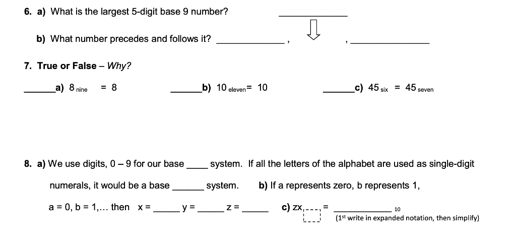 Solved 6. a) What is the largest 5-digit base 9 number? b) | Chegg.com