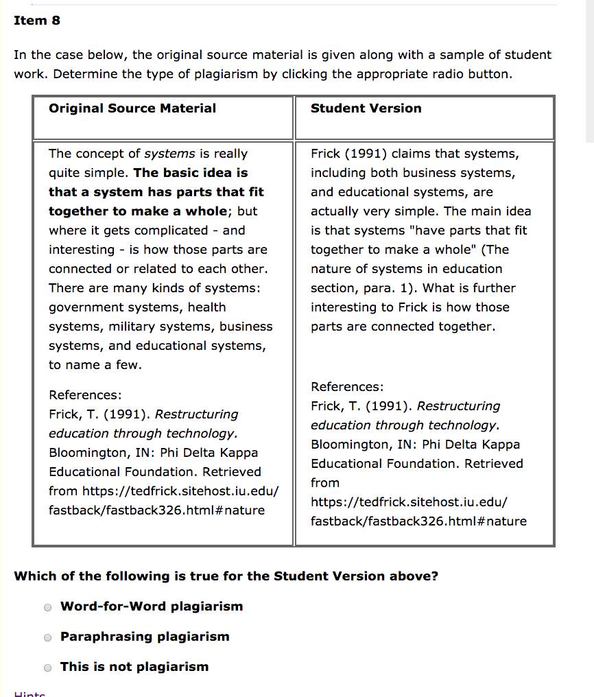 Solved Item 10 In the case below, the original source | Chegg.com
