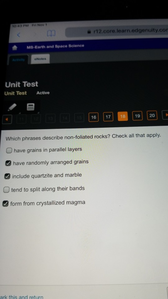 Solved MS-Earth and Space Science Activity eNotes nit Test | Chegg.com