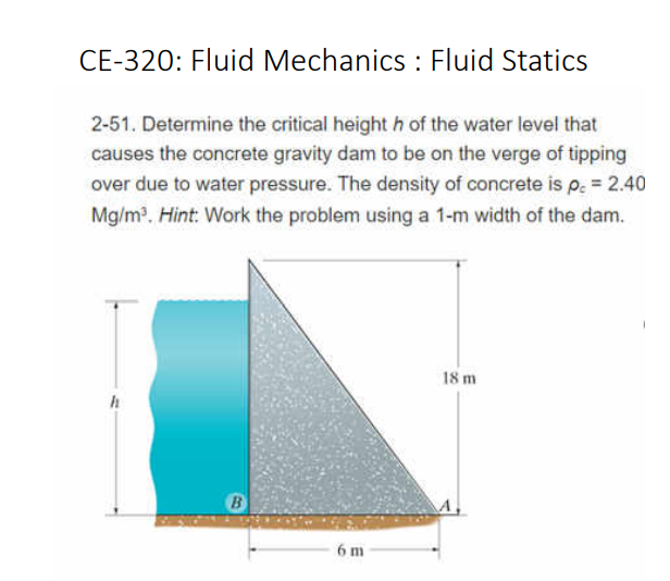Solved CE-320: Fluid Mechanics : Fluid Statics 2-51. | Chegg.com