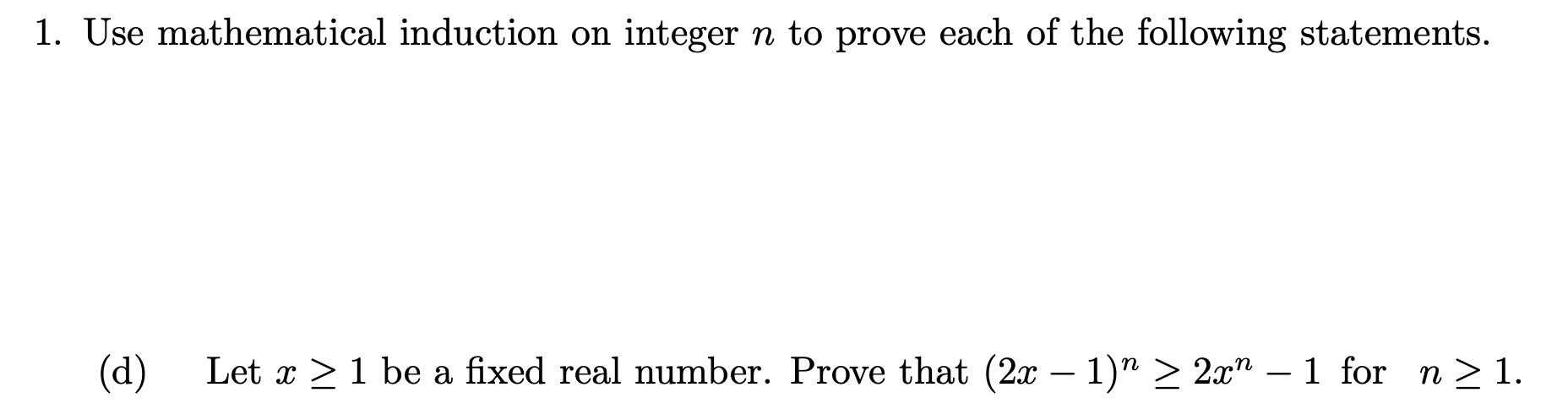Solved Use mathematical induction on integer n to prove each | Chegg.com