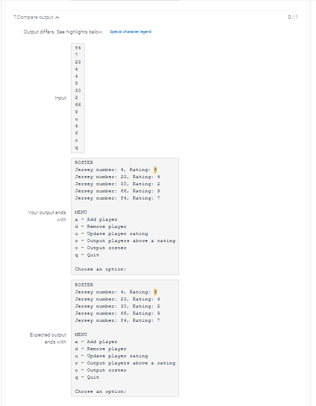 Solved 7.22.1: LAB*: Program: Soccer team roster | Chegg.com