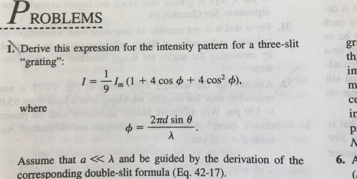 Solved PROBLEMS i Derive this expression for the intensity | Chegg.com