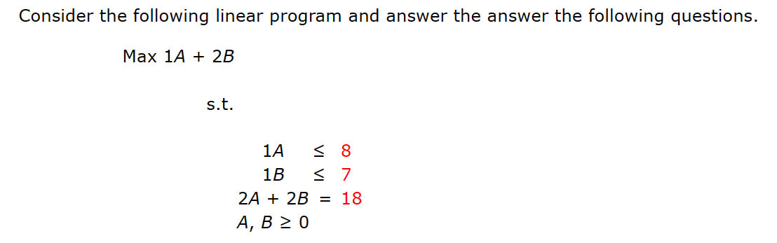 Solved Consider the following linear program and answer the | Chegg.com