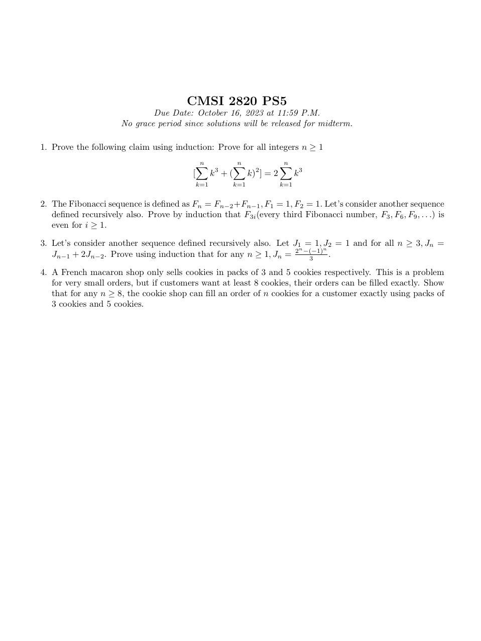 Solved CMSI 2820 PS5 Due Date: October 16, 2023 at 11:59 | Chegg.com