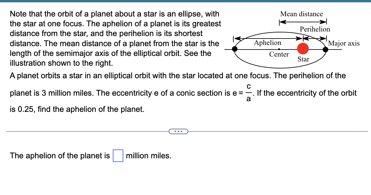 Solved Note that the orbit of a planet about a star is an | Chegg.com