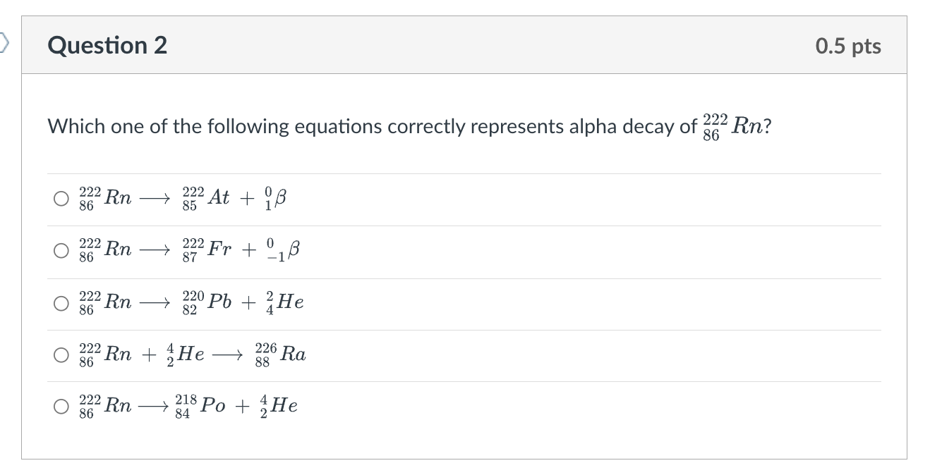 Solved Question 2Which one of the following equations | Chegg.com