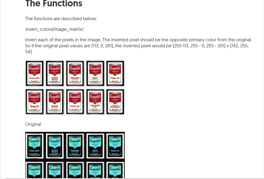 Solved The Functions The functions are described below: | Chegg.com