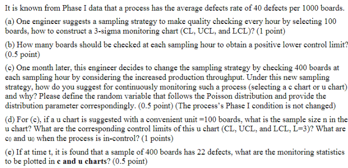Solved It is known from Phase I data that a process has the | Chegg.com