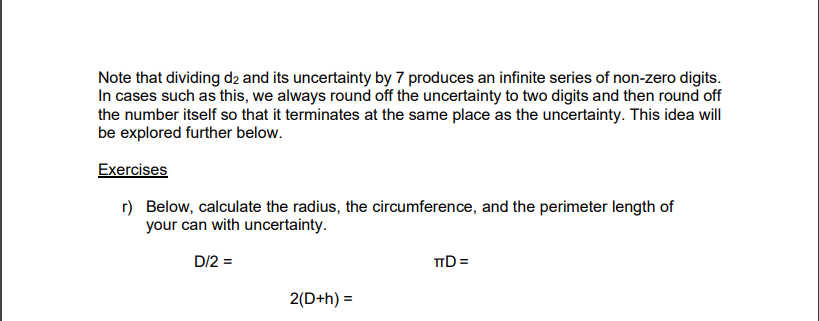 Solved Part H: Multiplying and Dividing Uncertain Numbers | Chegg.com