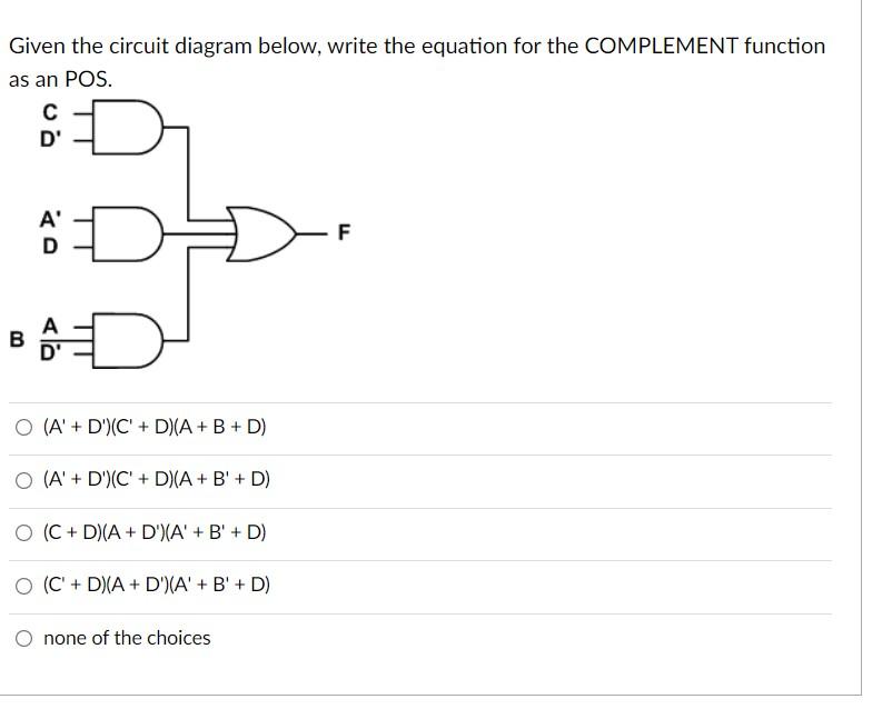 Solved Given the circuit diagram below, write the equation | Chegg.com