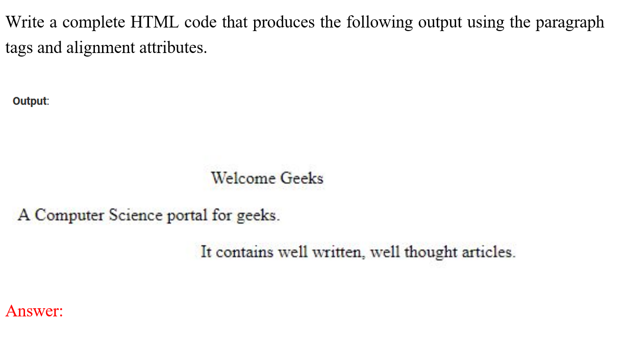 Solved Write a complete HTML code that produces the | Chegg.com