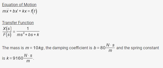 Solved Equation of Motion mx + bx + kx = f(t) Transfer | Chegg.com Solved Equation of Motion mx + bx + kx = f(t) Transfer | Chegg.com