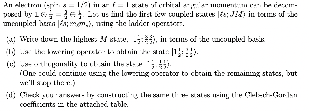 An Electron Spin S 1 2 In An ℓ 1 State Of Orbital