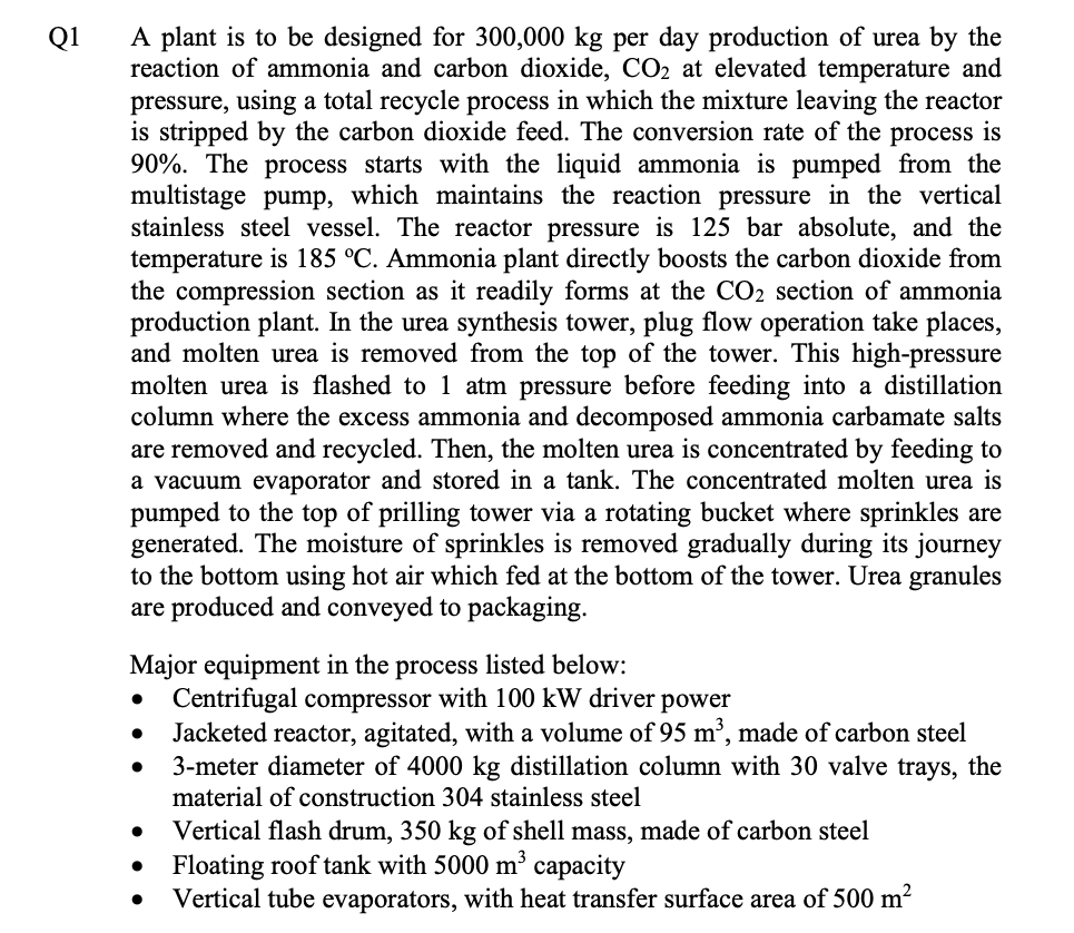 Solved questions: (c) Calculate the plant's ISBL (Inside | Chegg.com