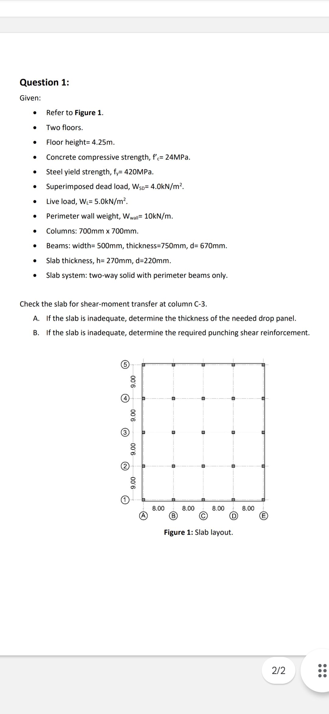 Question 1:Given:Refer to Figure 1.Two floors., | Chegg.com