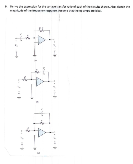 Solved Derive the expression for the voltage transfer ratio | Chegg.com