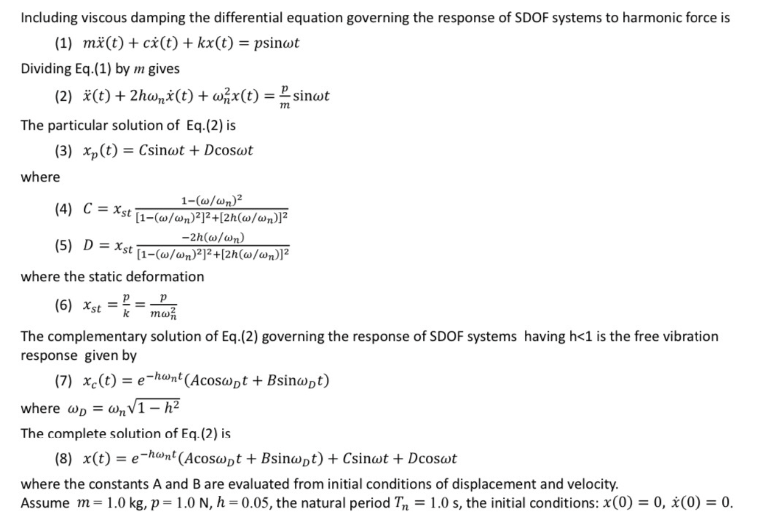 Including viscous damping the differential equation | Chegg.com