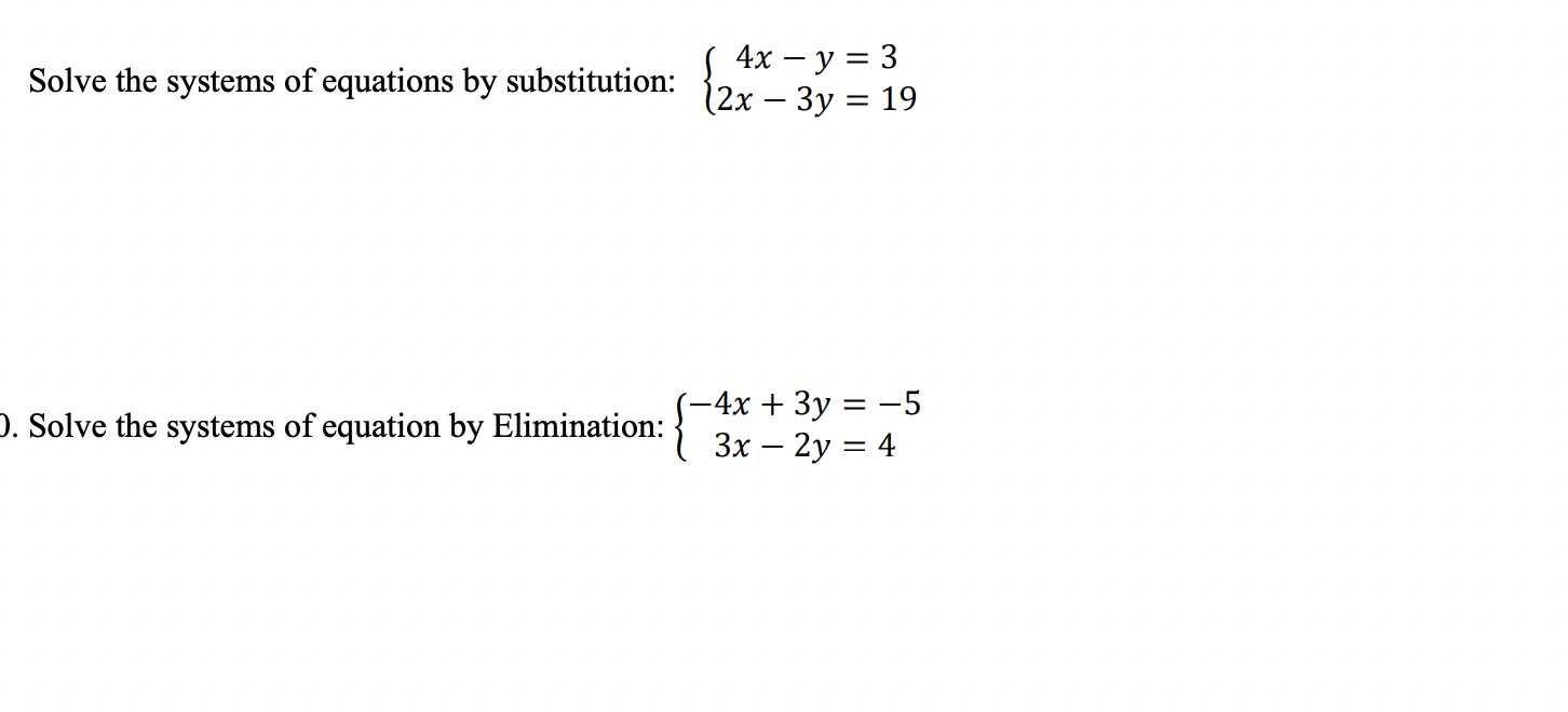 Solved Solve the systems of equations by substitution: | Chegg.com