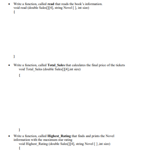 Solved USE C++ #include and namespace std ONLY | Chegg.com