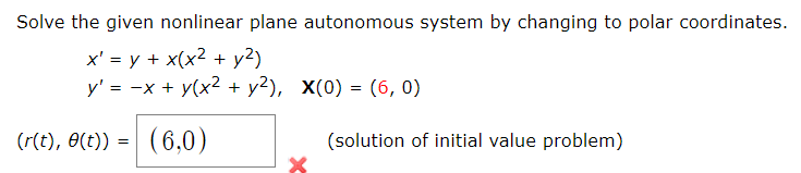 Solved Solve the given nonlinear plane autonomous system by | Chegg.com