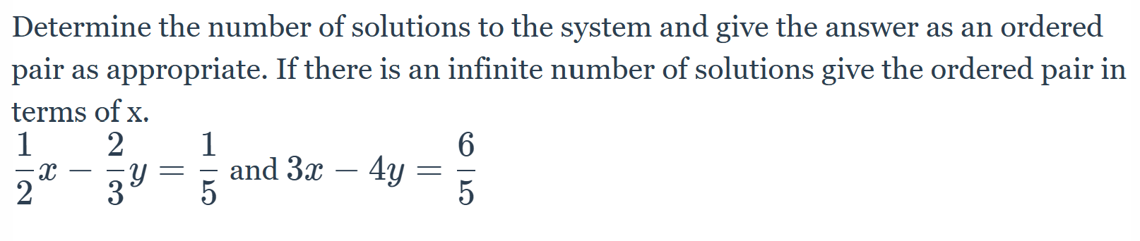 Solved Determine the number of solutions to the system and | Chegg.com