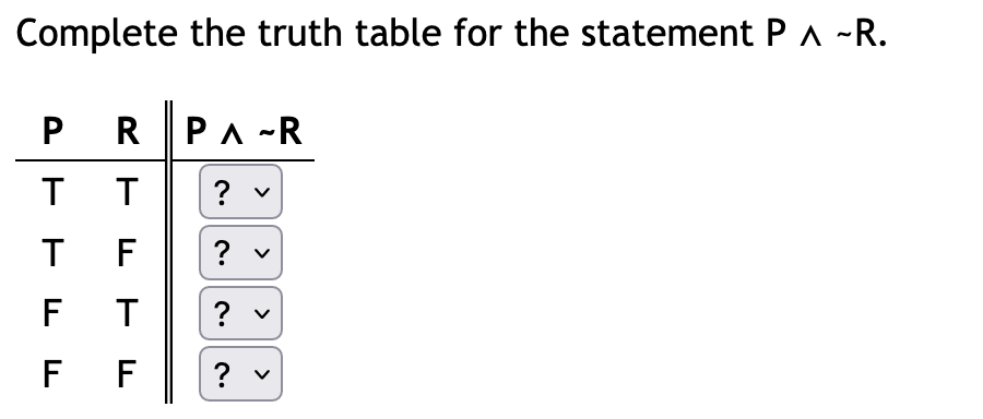 Solved Complete the truth table for the statement PA ~R. PR | Chegg.com