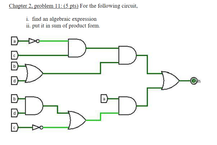 Solved Chapter 2, ﻿problem 11: (5 ﻿pts) ﻿For the following | Chegg.com